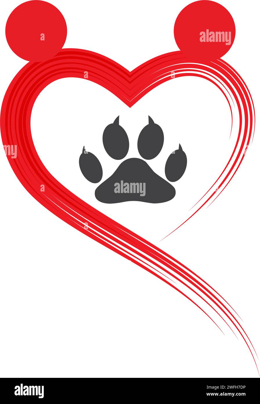 Paw prints vector vectors hi-res stock photography and images - Alamy