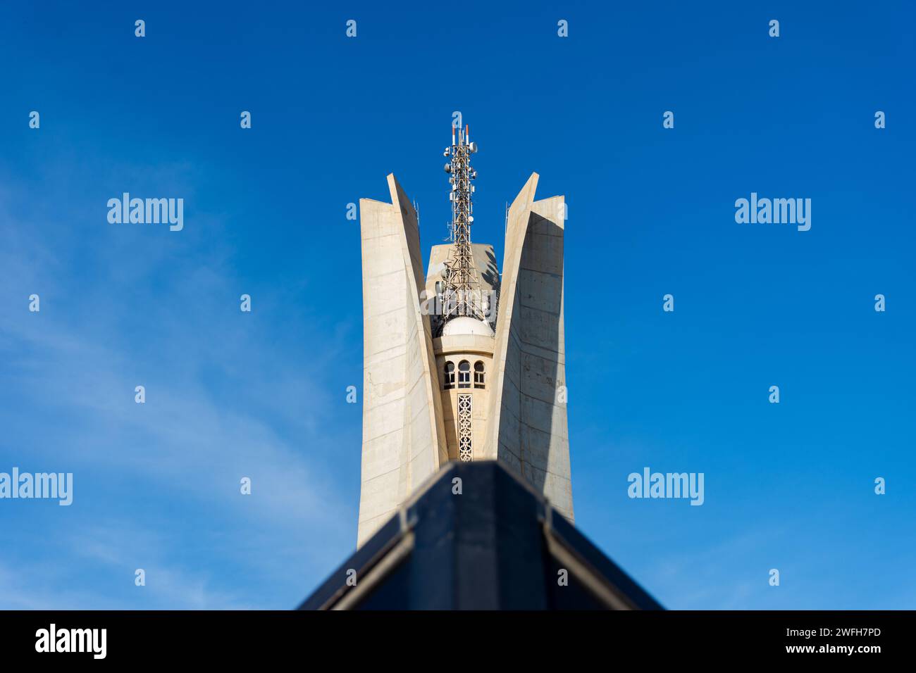 Low-angle view of Maqam Echahid monument the famous landmark in Algeria ...