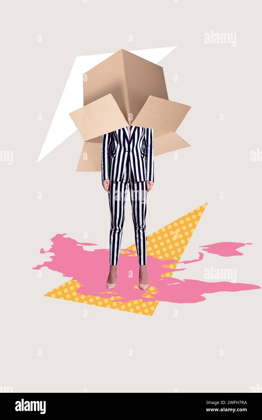 Vertical collage creative poster illustration black white filter ...