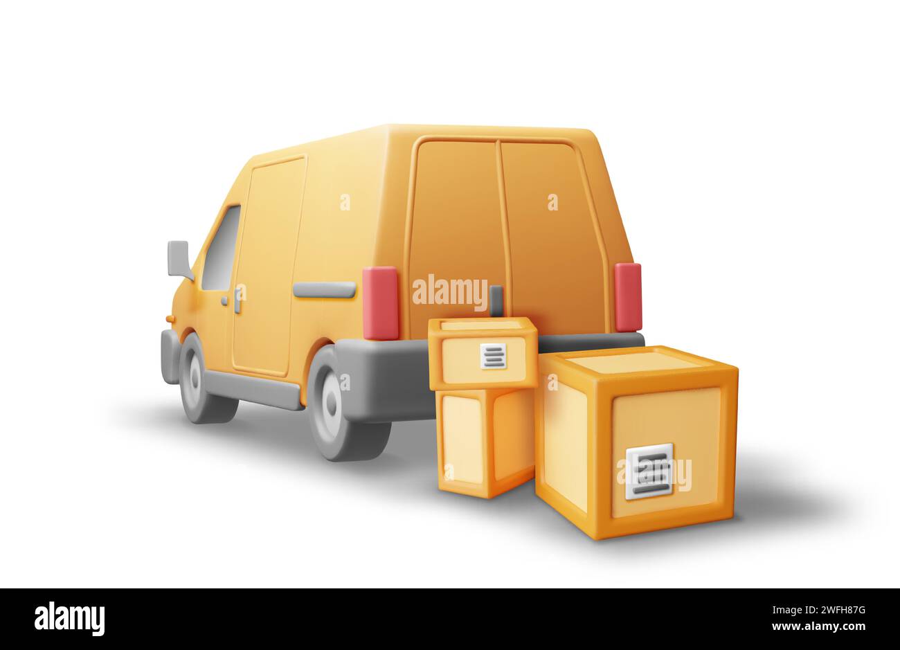 3D Delivery Van full of Cardboard Boxes Stock Vector Image & Art - Alamy