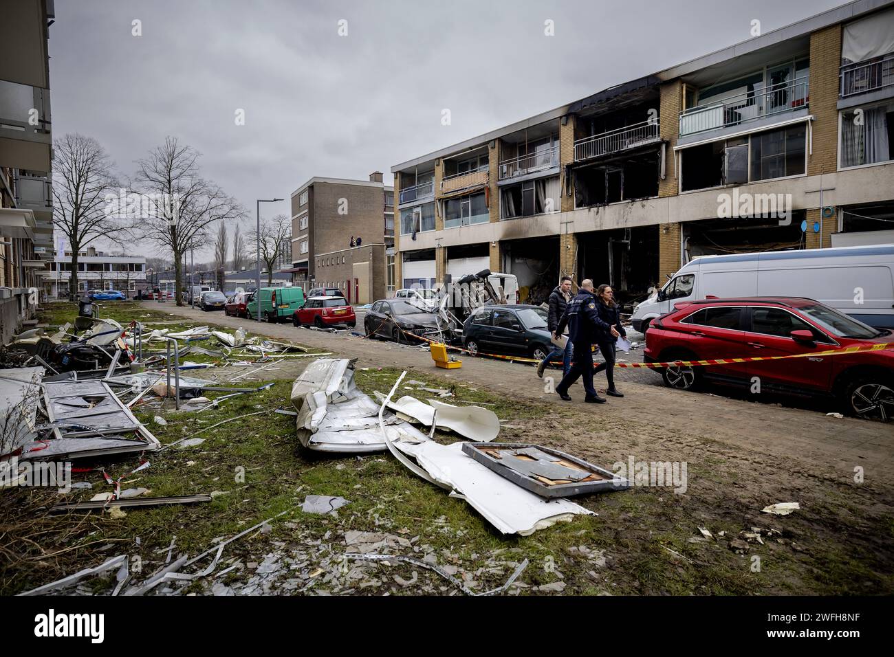The place where an explosion took place in a building on the ...