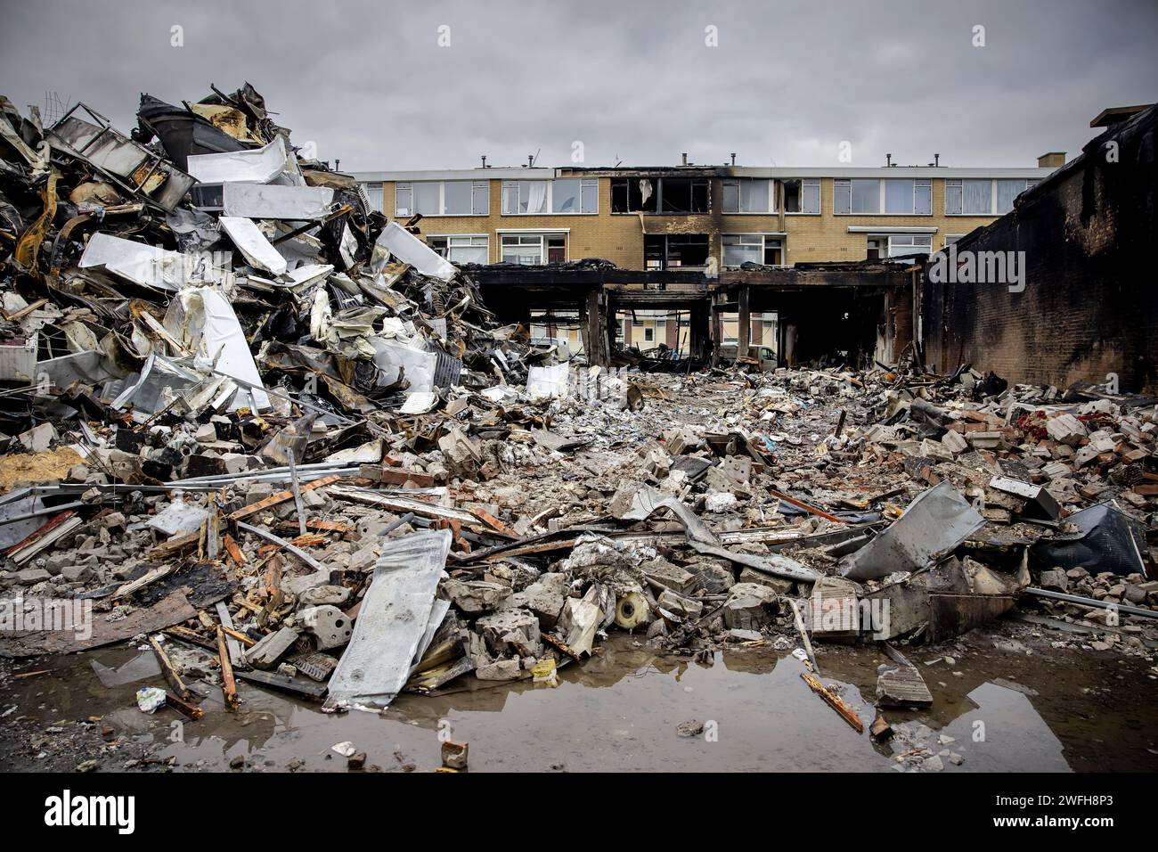 The place where an explosion took place in a building on the ...