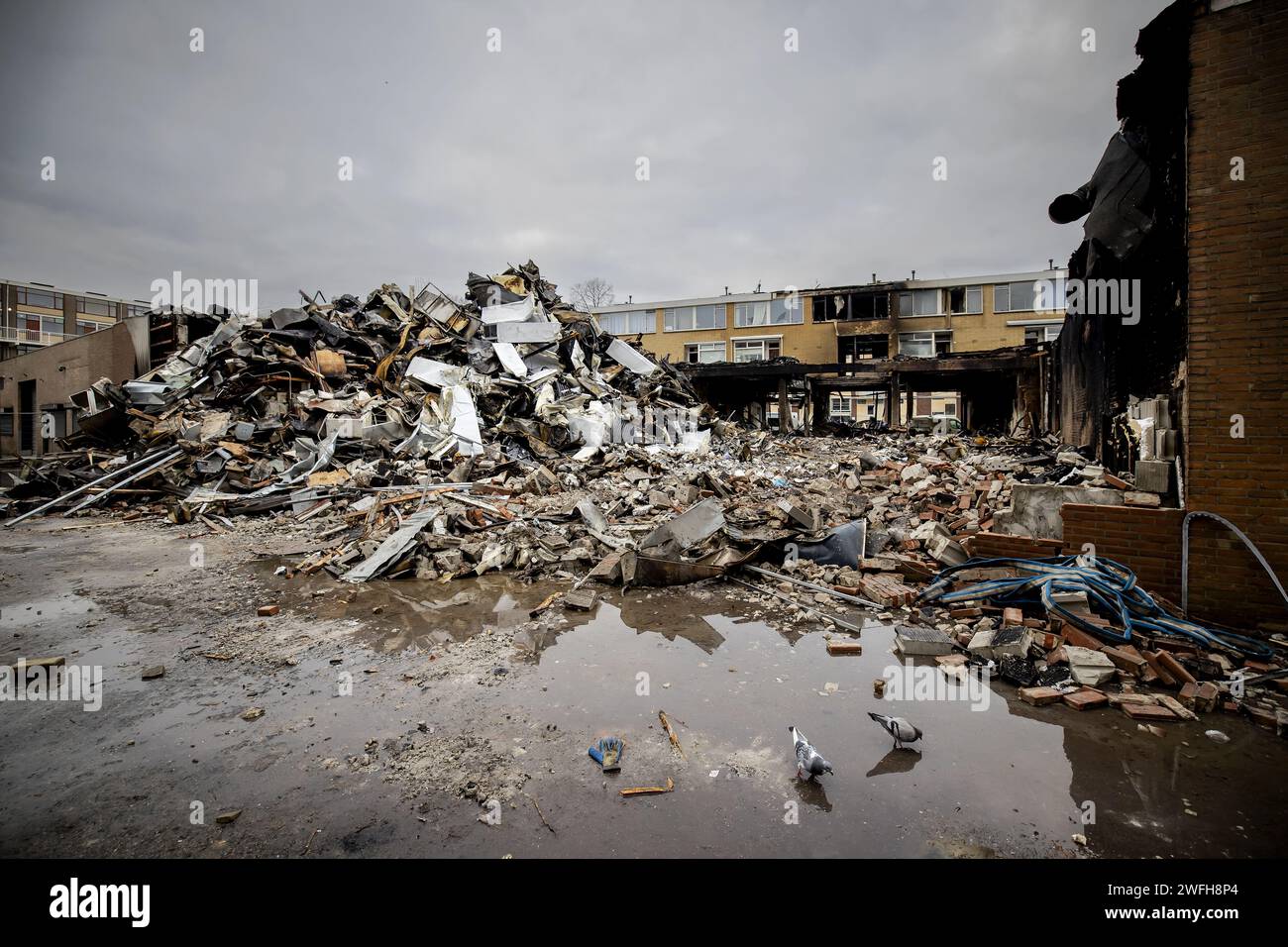 The place where an explosion took place in a building on the ...