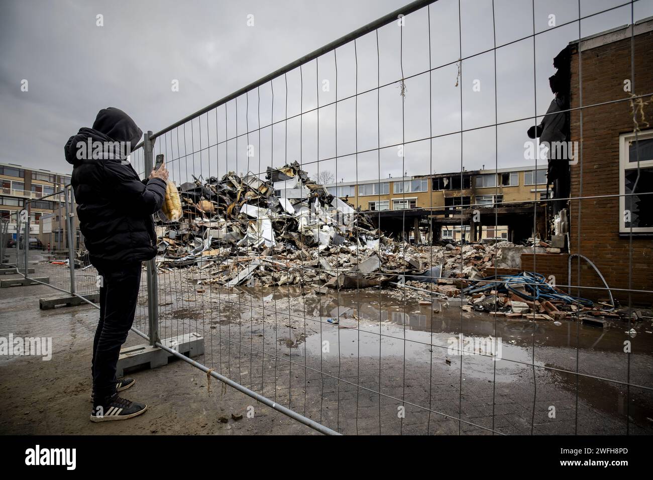 The place where an explosion took place in a building on the ...