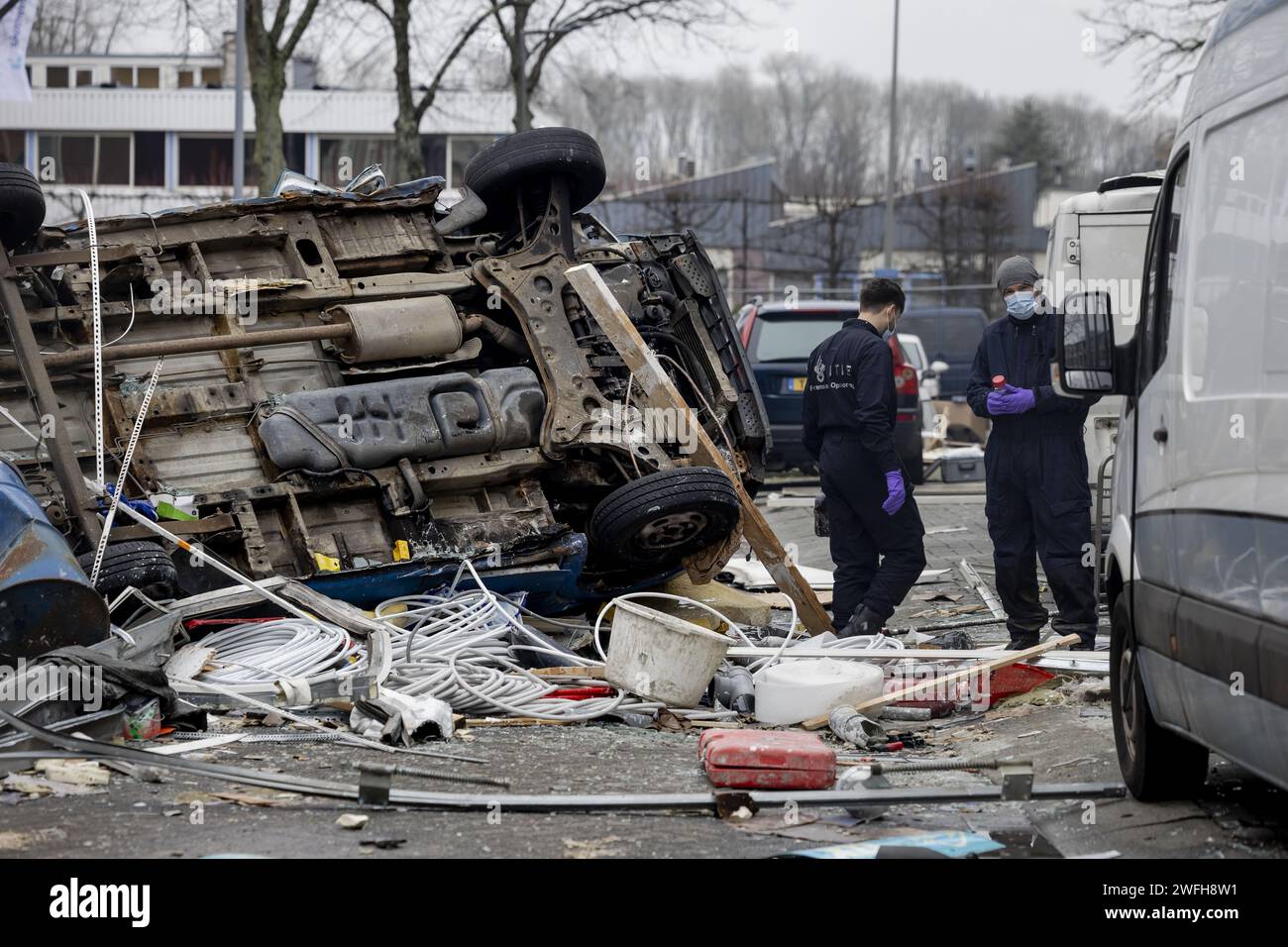 The place where an explosion took place in a building on the ...