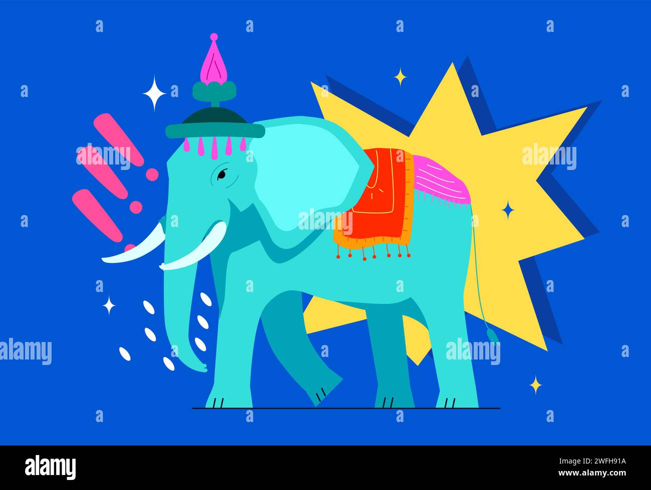 Thai sacred elephant - modern colored vector illustration Stock Vector ...