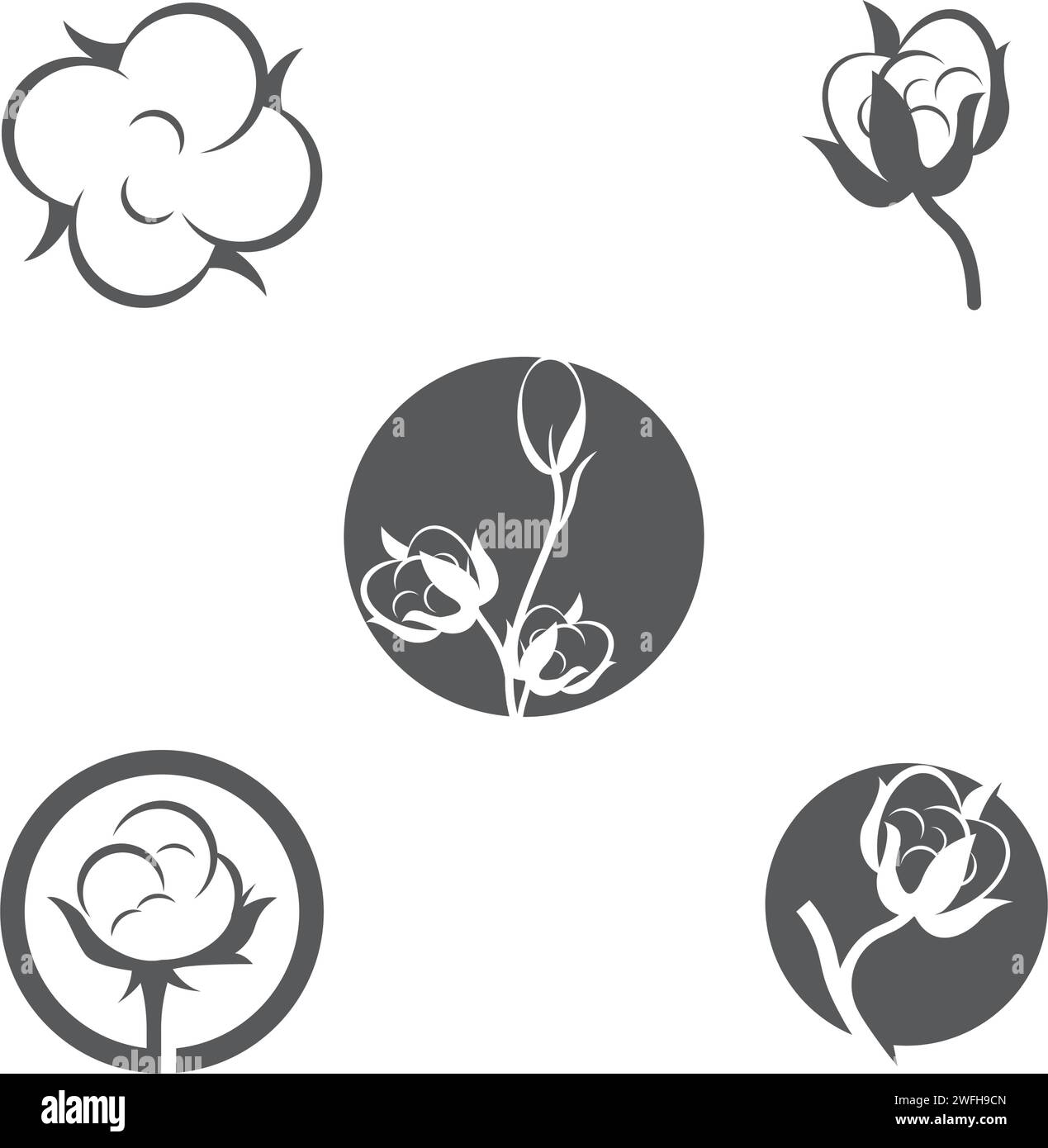 Cotton flower vector icon template symbol nature Stock Vector Image ...