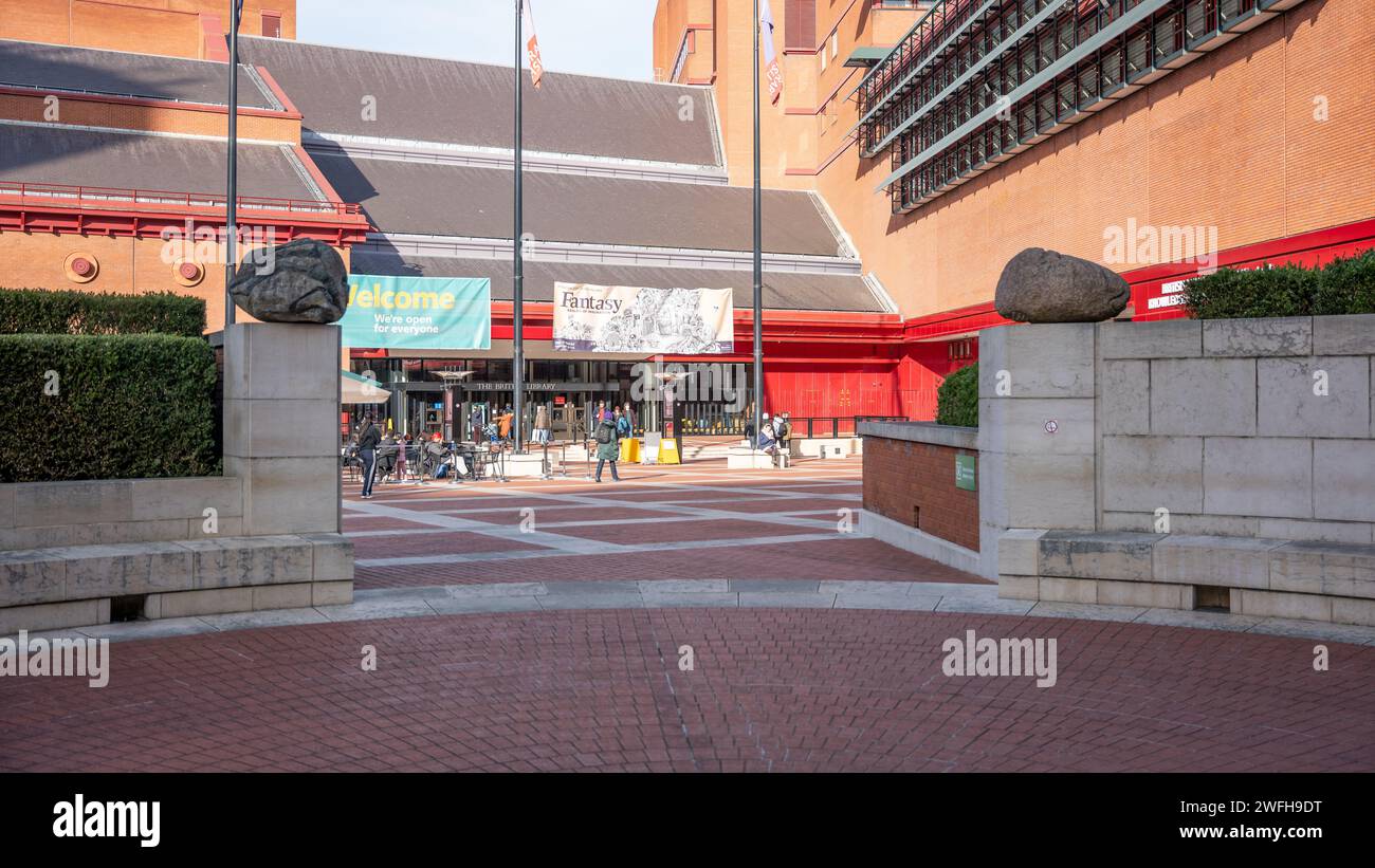 Entrance to the world famous British Library in London Stock Photo - Alamy