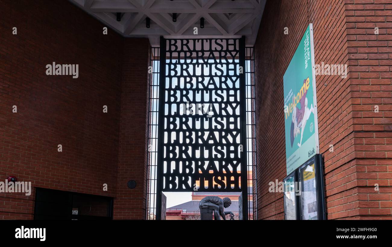 Entrance to the world famous British Library in London Stock Photo - Alamy