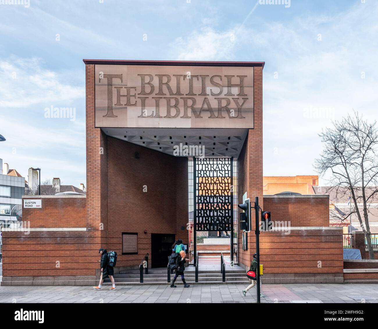 Entrance to the world famous British Library in London Stock Photo - Alamy