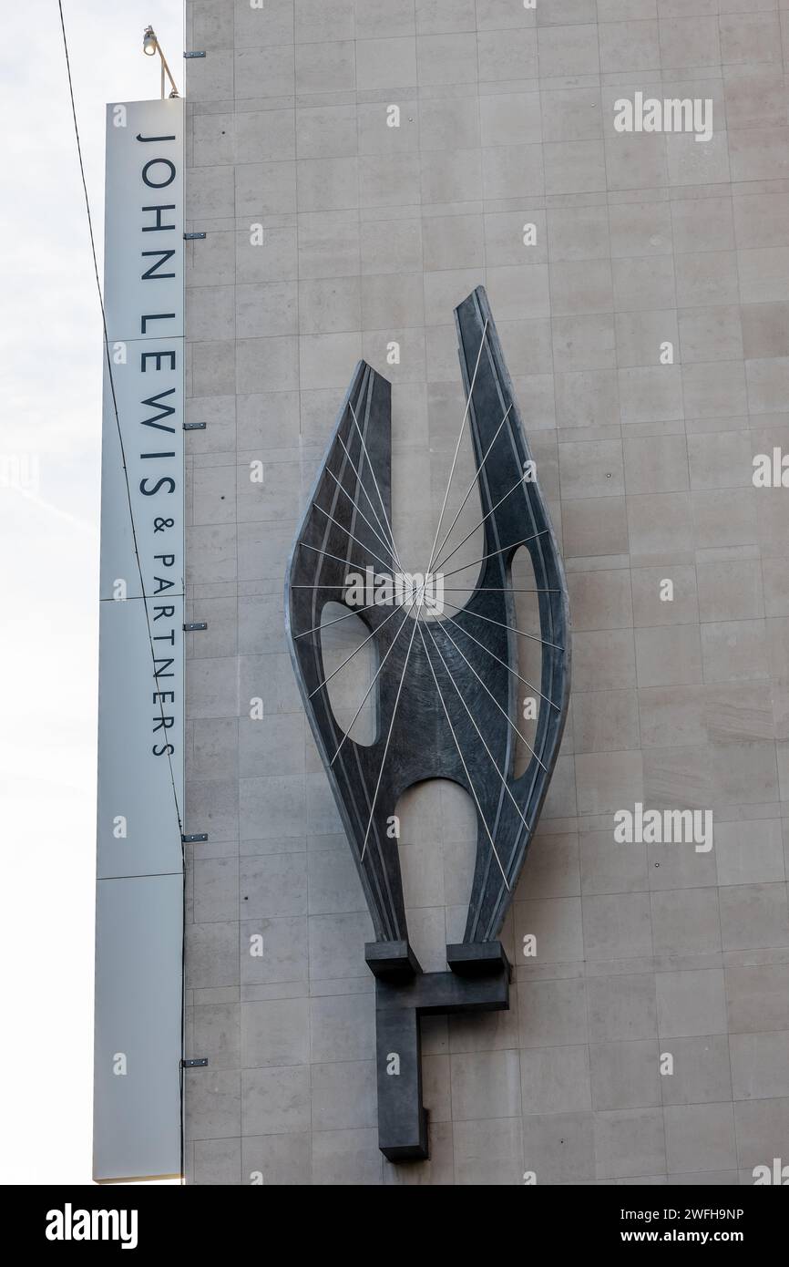 Barbara Hepworth’s Winged Figure is high up on the side wall of the ...