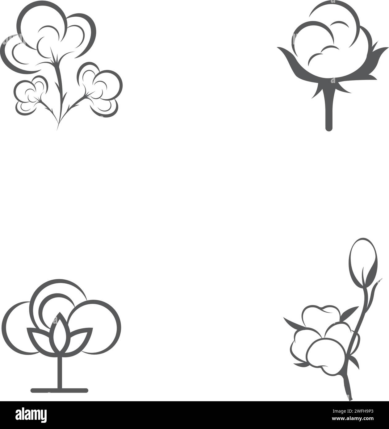 Cotton flower vector icon template symbol nature Stock Vector Image ...