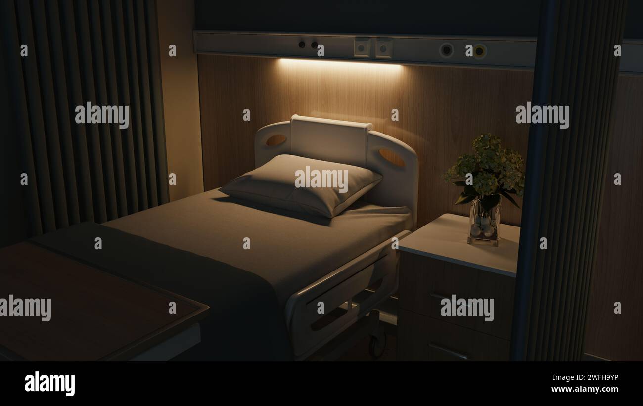 Empty hospital bed night hi-res stock photography and images - Alamy