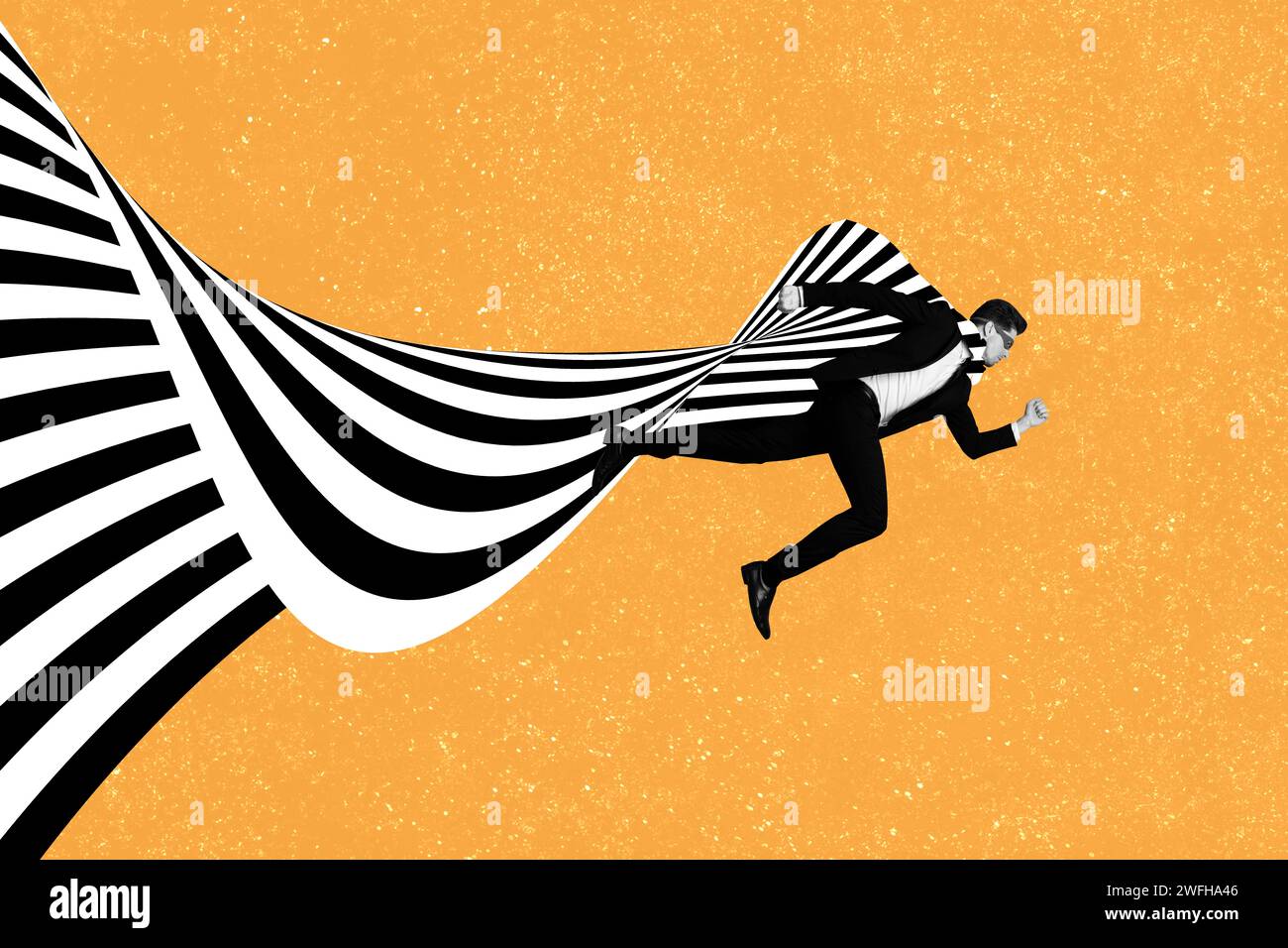 Collage picture illustration image black white effect fast young ...