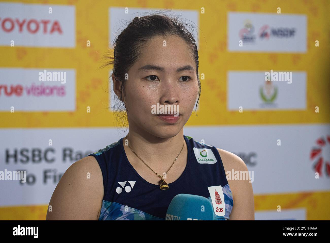 Bangkok, Thailand. 31st Jan, 2024. Ratchanok Intanon of Thailand speaks ...