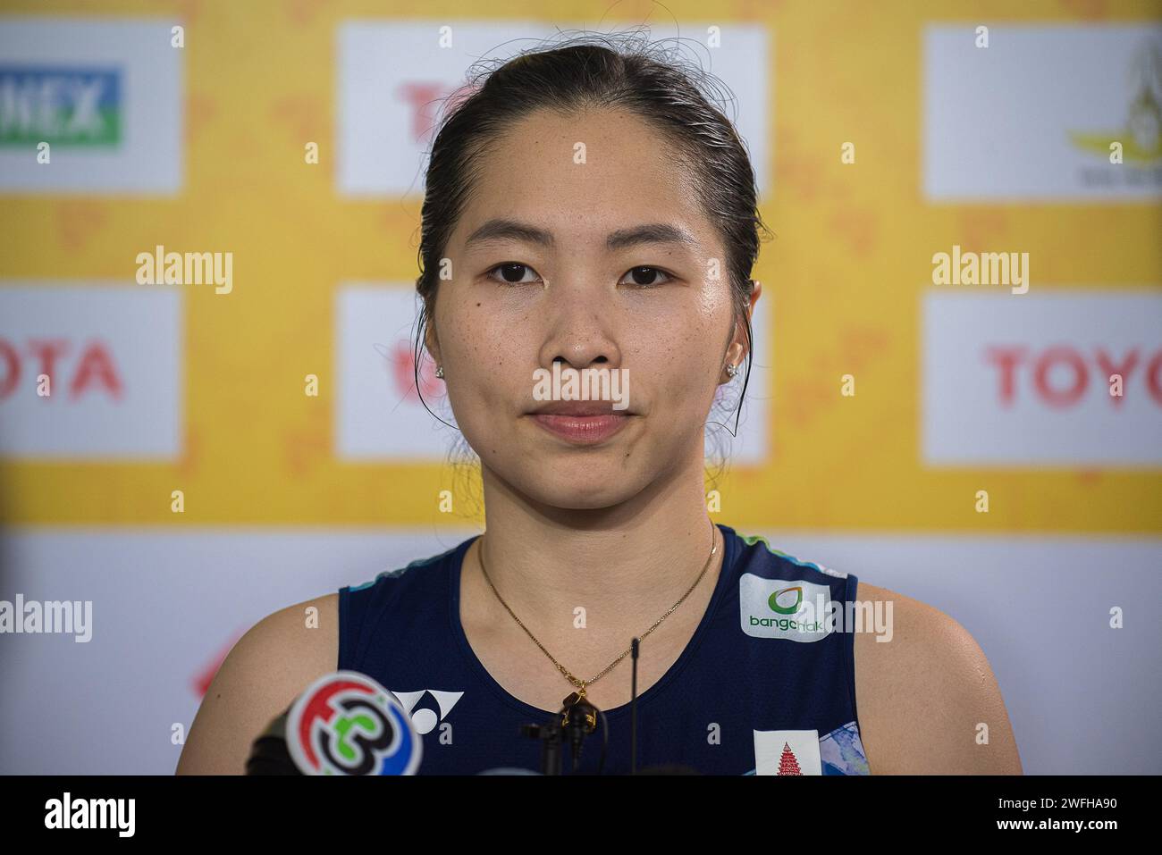Bangkok, Thailand. 31st Jan, 2024. Ratchanok Intanon of Thailand speaks ...