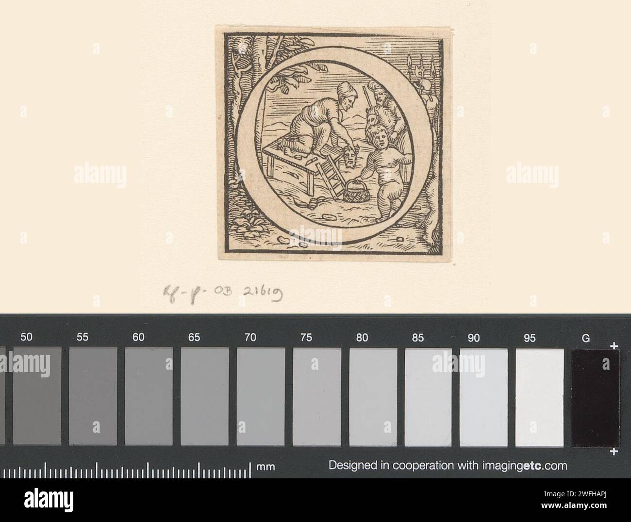 Letter O: Children receive the severed head of a man at the scaffold ...