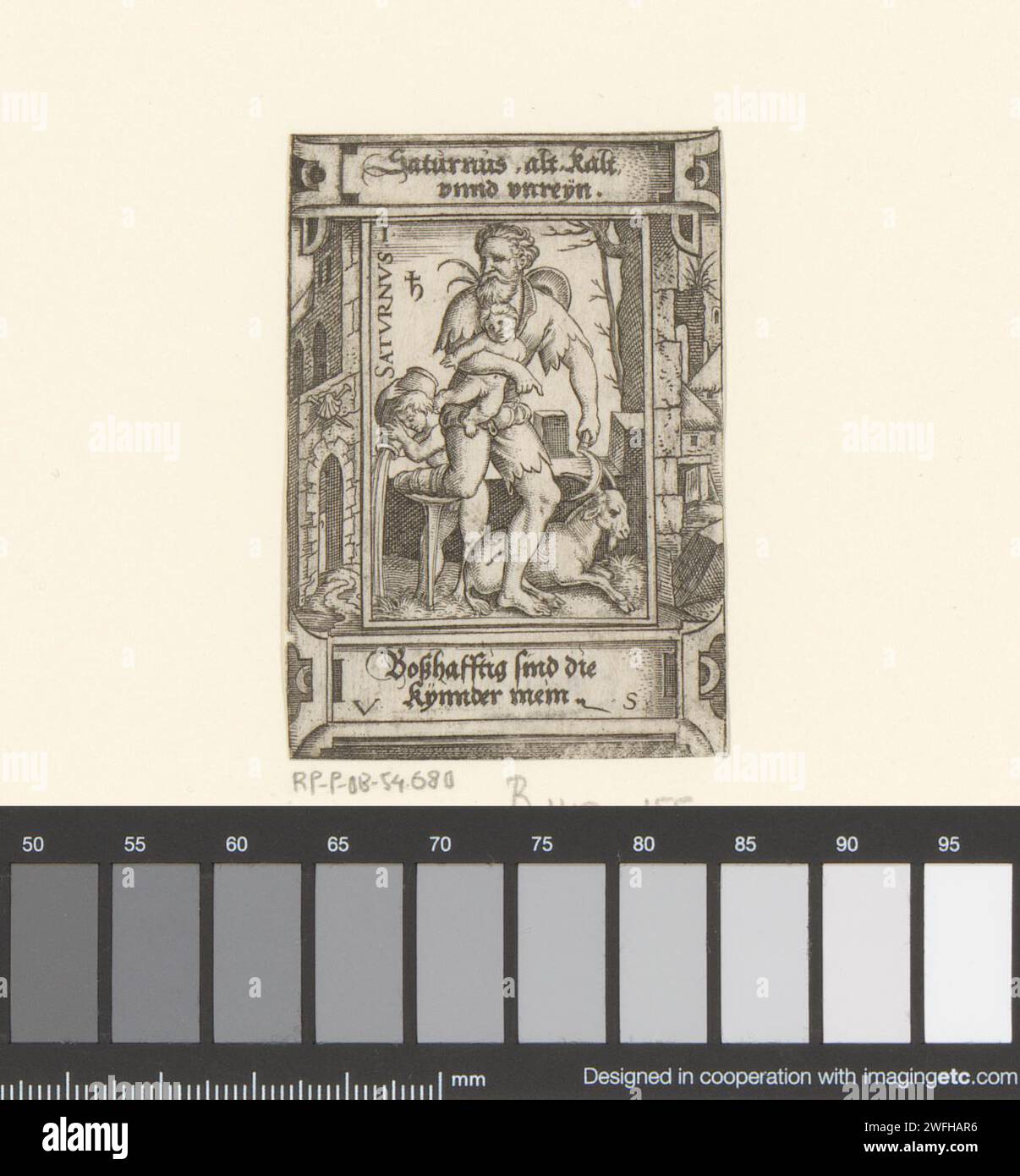 Saturn with a Capricorn and Waterman (signs of the zodiac), Virgilius ...