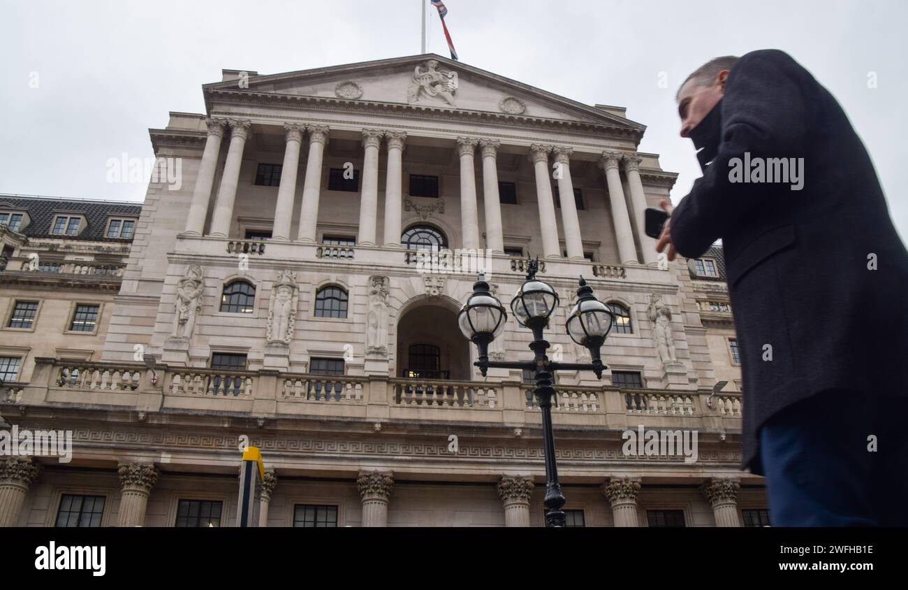 London, England, UK. 31st Jan, 2024. Exterior view of the Bank of ...