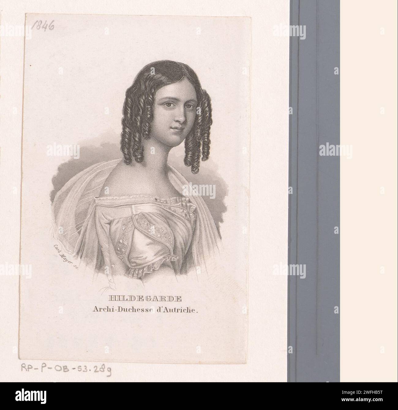 Portrait of Hildegard van Beieren, Archduchess of Austria, Carl Mayer ...