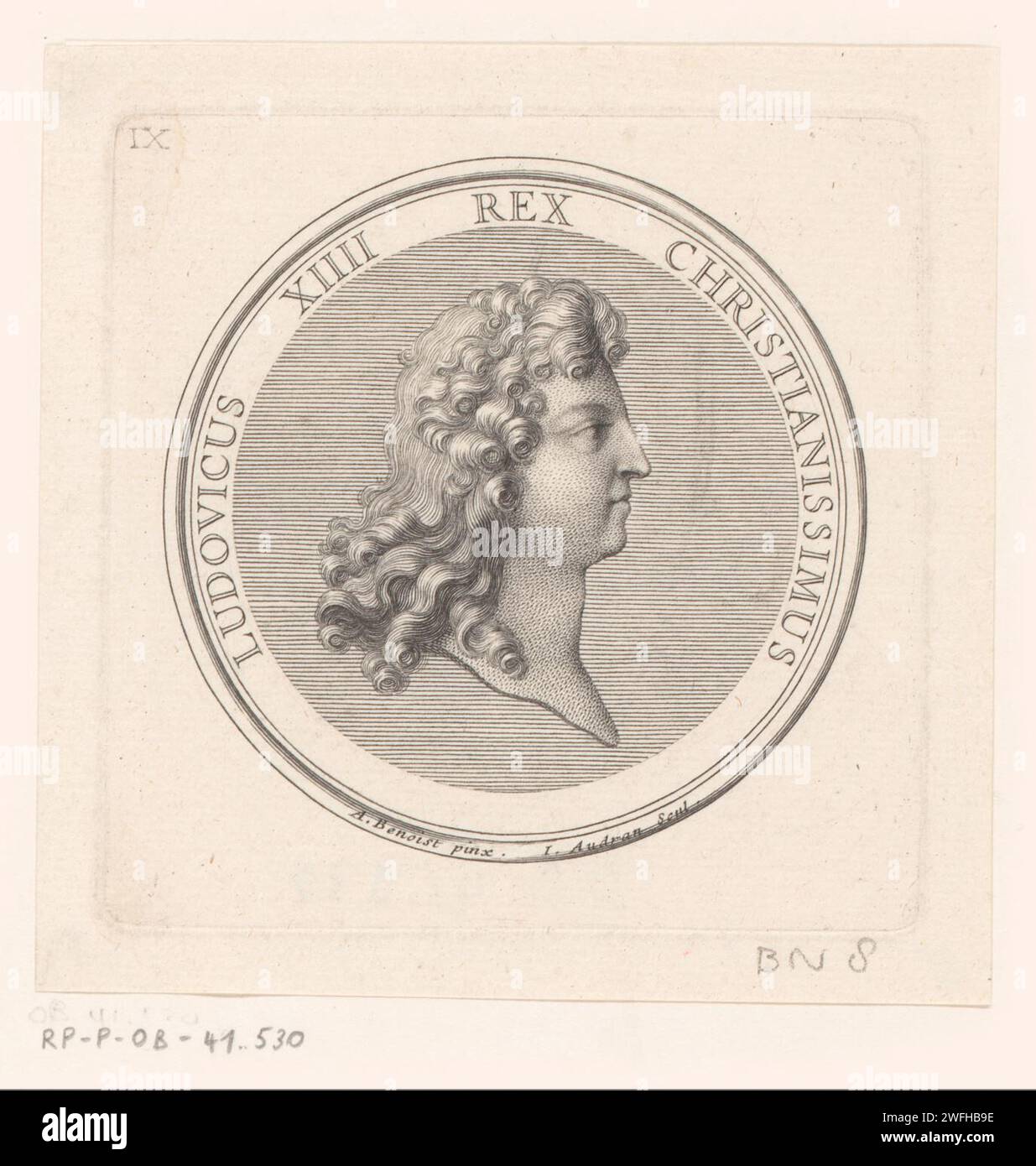 Medallion with portrait of Louis XIV, Jean Audran, after Antoine ...