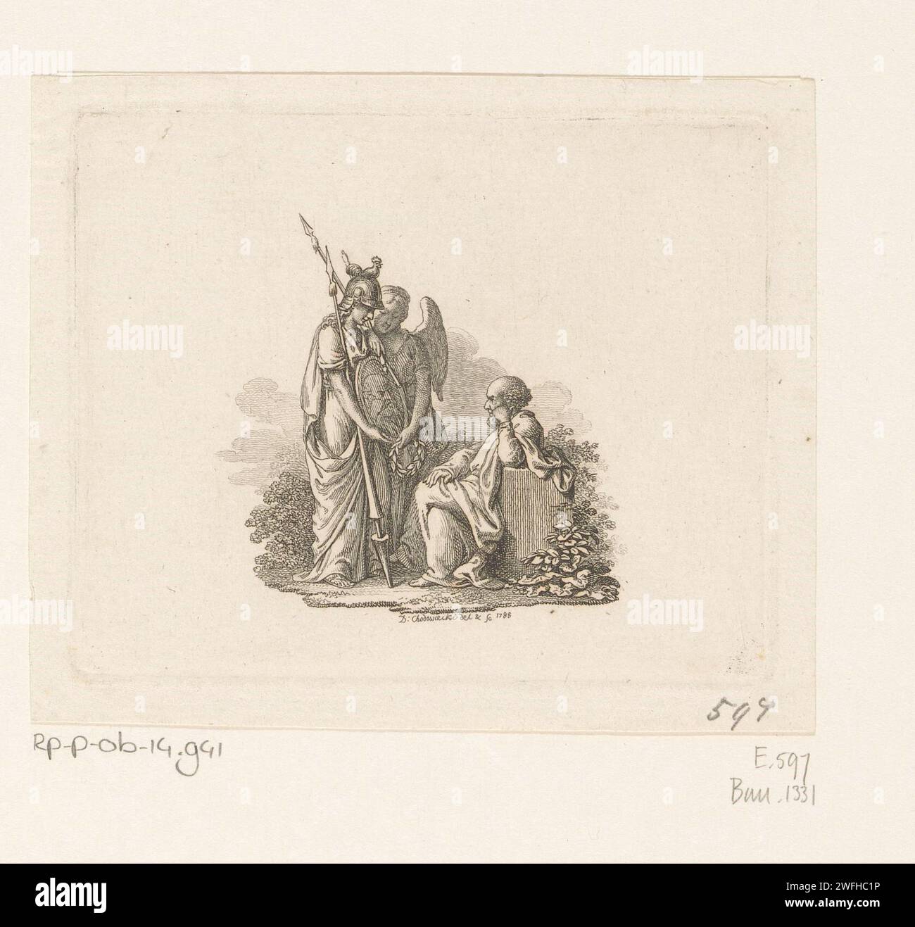 Minerva and Victoria hold Socrates a mirror, Daniel Nikolaus ...