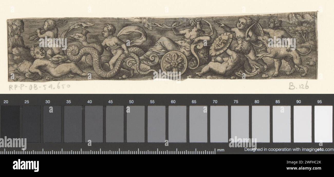 Ceres of Cybele in Een Slangenwagen met Puttum, Virgil, 1524 - 1562 ...