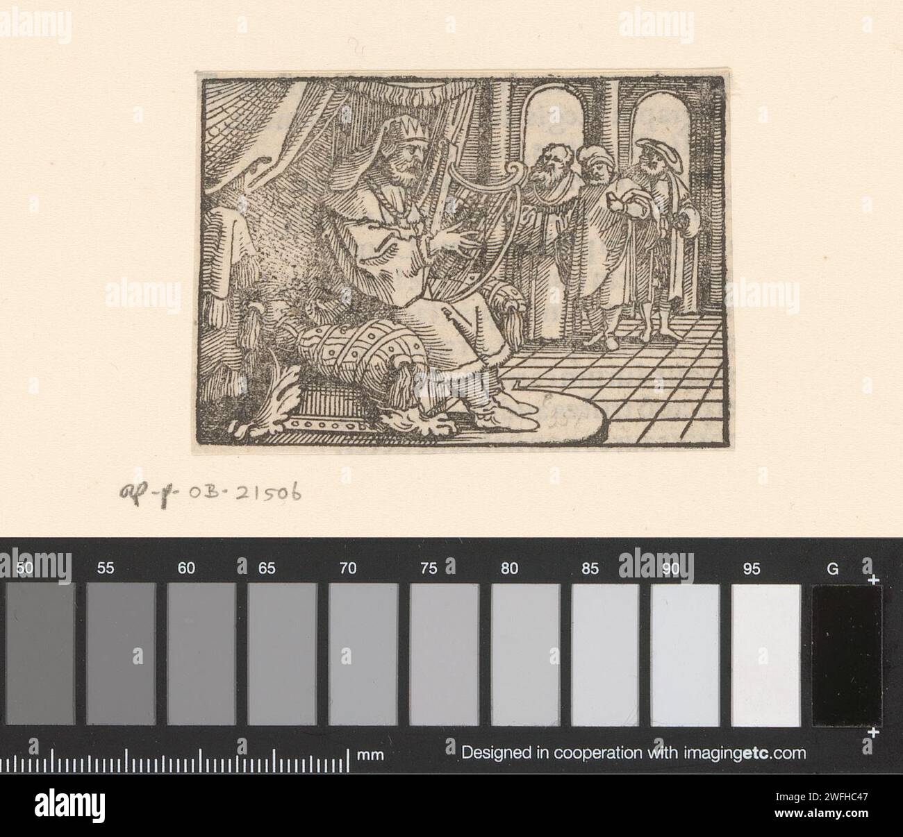 King David plays the harp, anonymous, after Hans Sebald Beham, 1530 ...