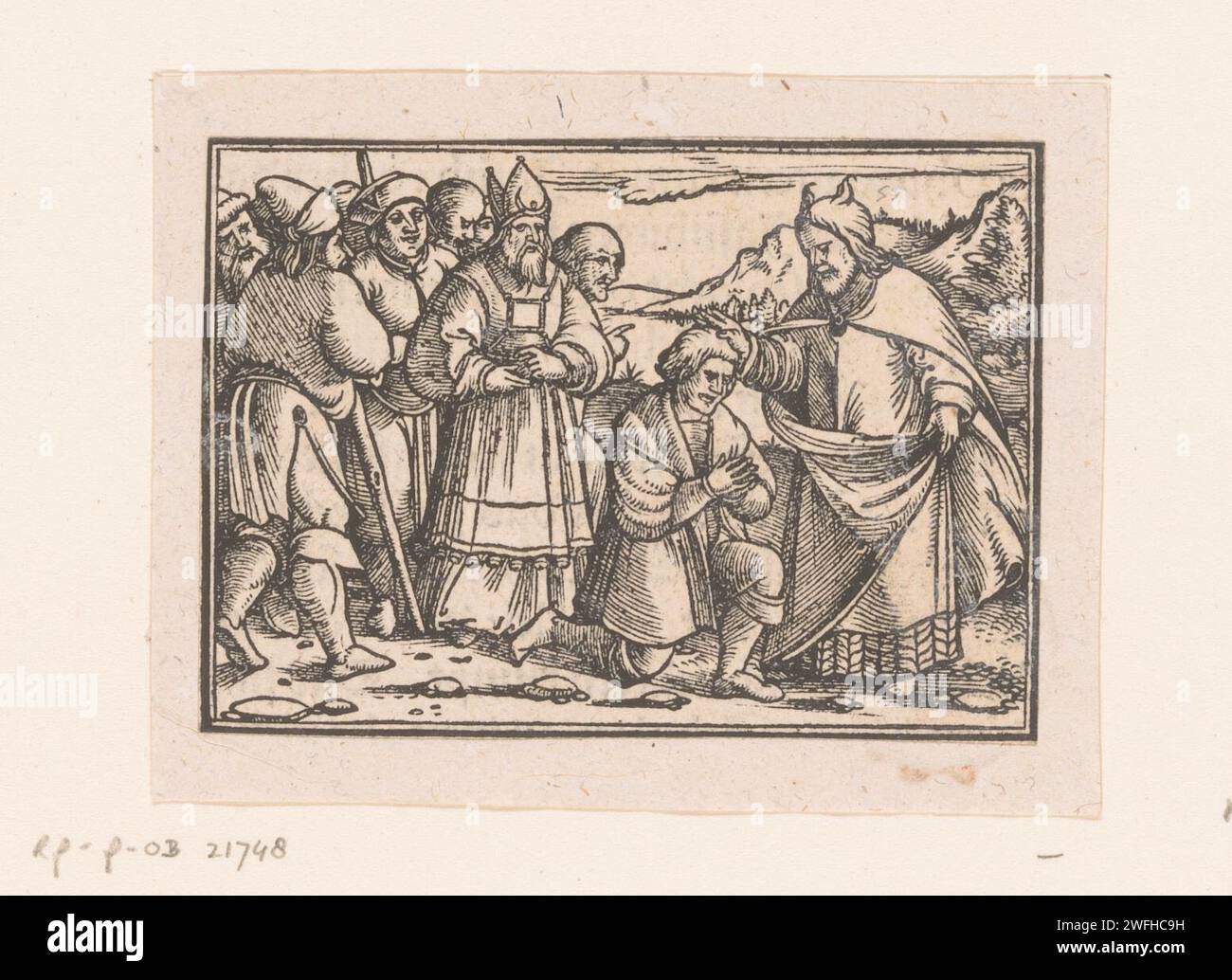 Moses blesses a kneeling man, Anonymous, After Hans Holbein (II), 1522 ...