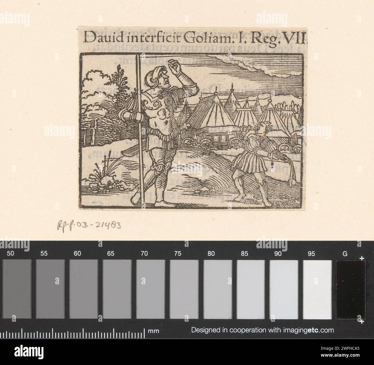 David en Goliath, anonymous, after Hans Sebald Beham, 1530 - 1533 print ...