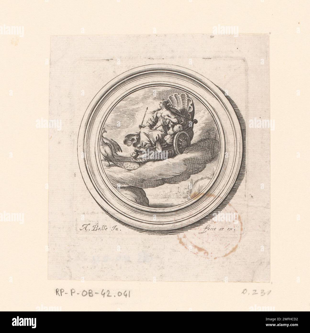 Juno on cars pulled through Pauwen, Abraham Bosse, 1612 - 1676 print ...