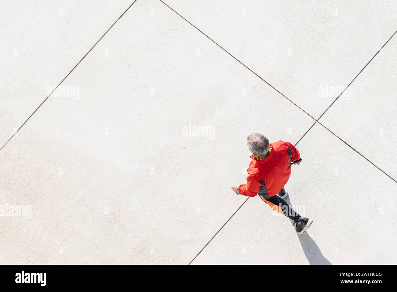 Aerial view man jogging along hi-res stock photography and images - Alamy