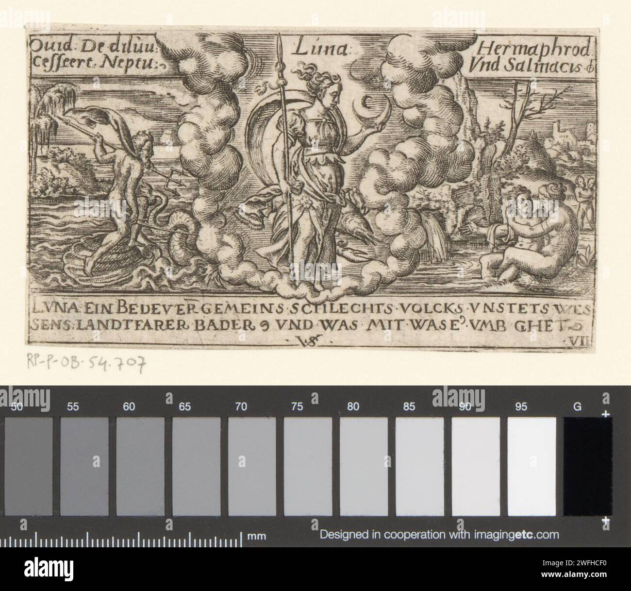 Luna with a lobster (sign of the zodiac), Virgilius Solis, 1524 - 1562 ...