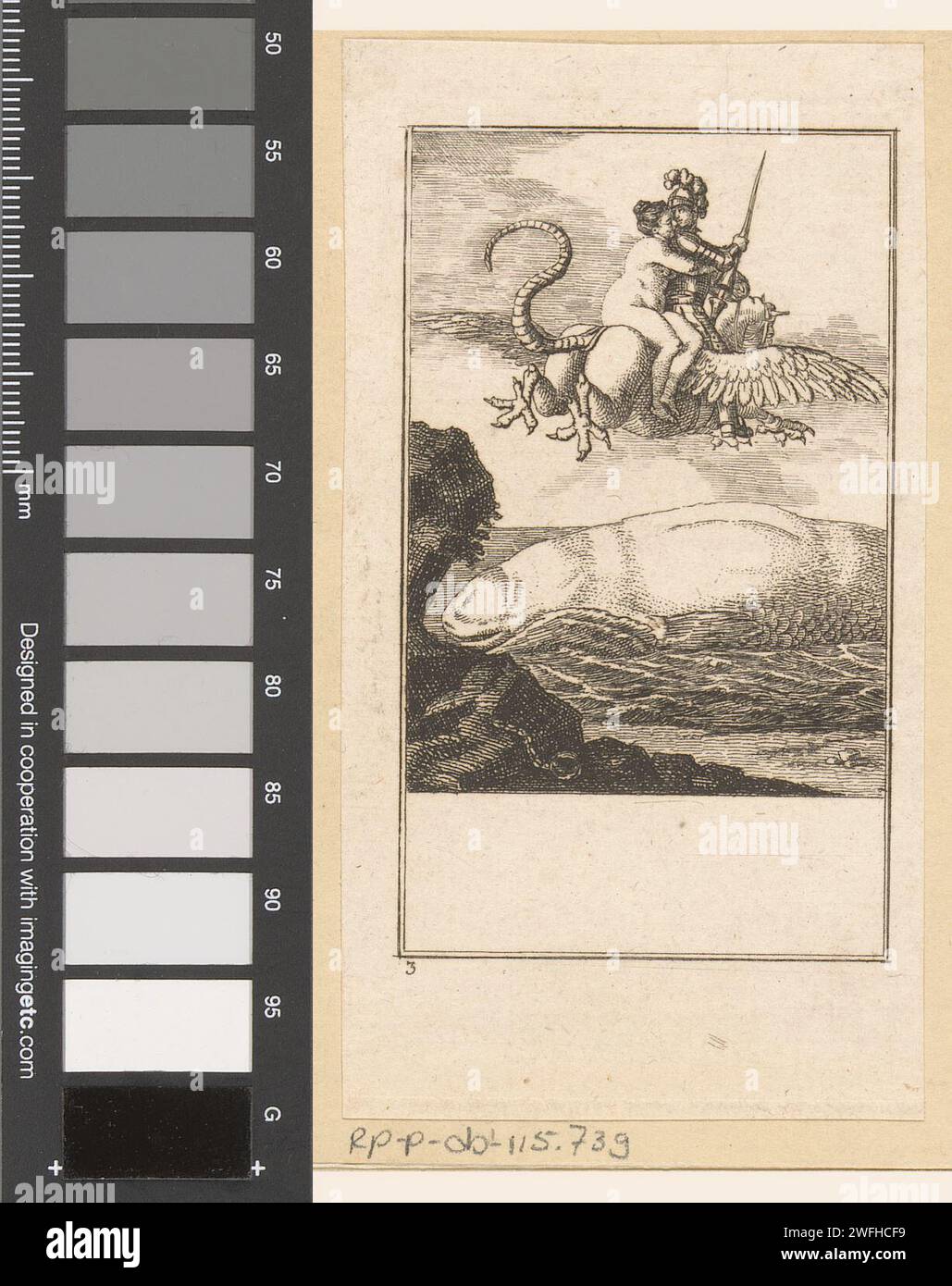 Ruggiero en Bradamante Op de Hippogrief, Louis Wilhelm Chodowiecki ...