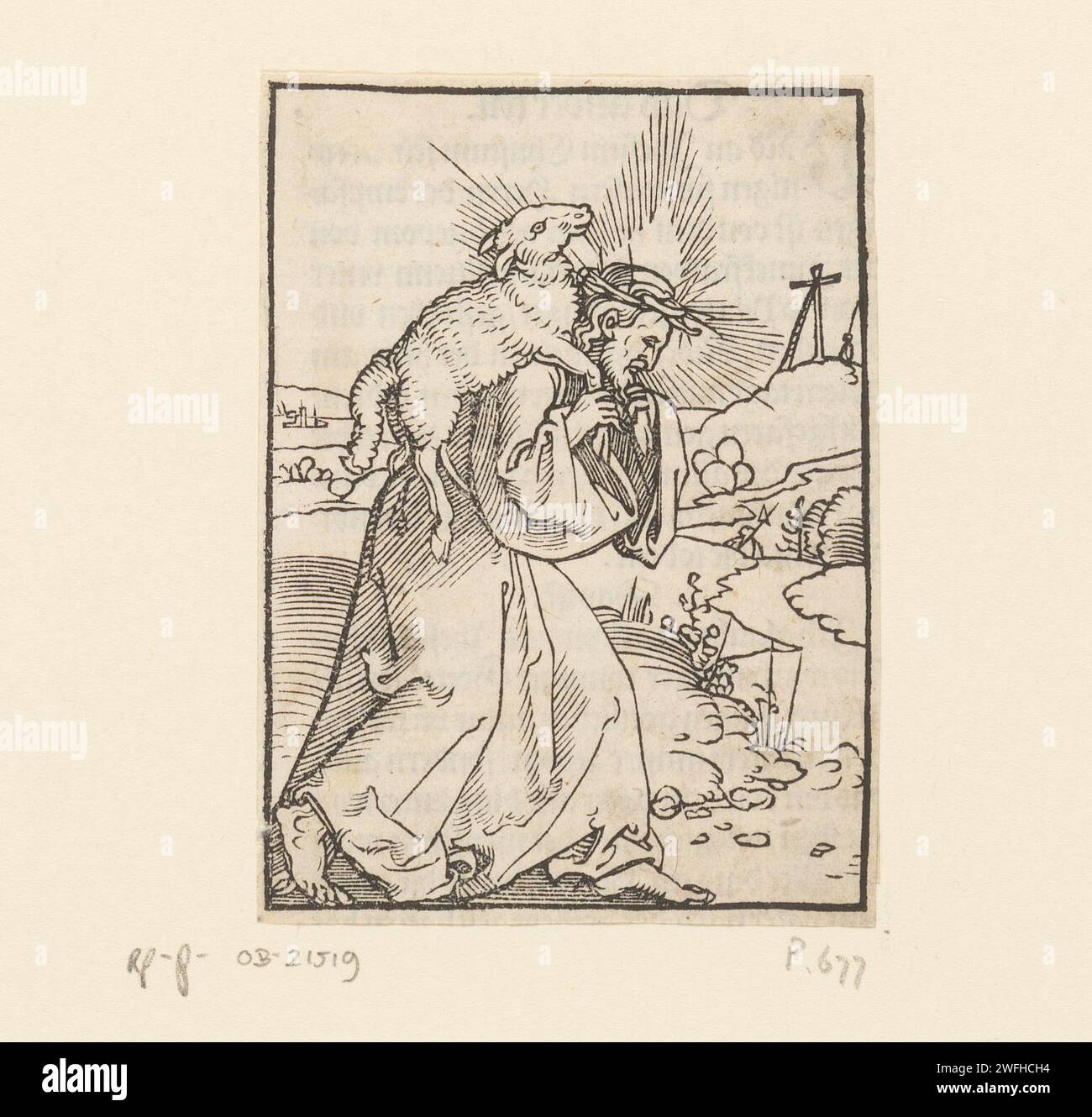 Christ as the Good Shepherd, Anonymous, After Hans Sebald Beham, 1527 print paper the good ...