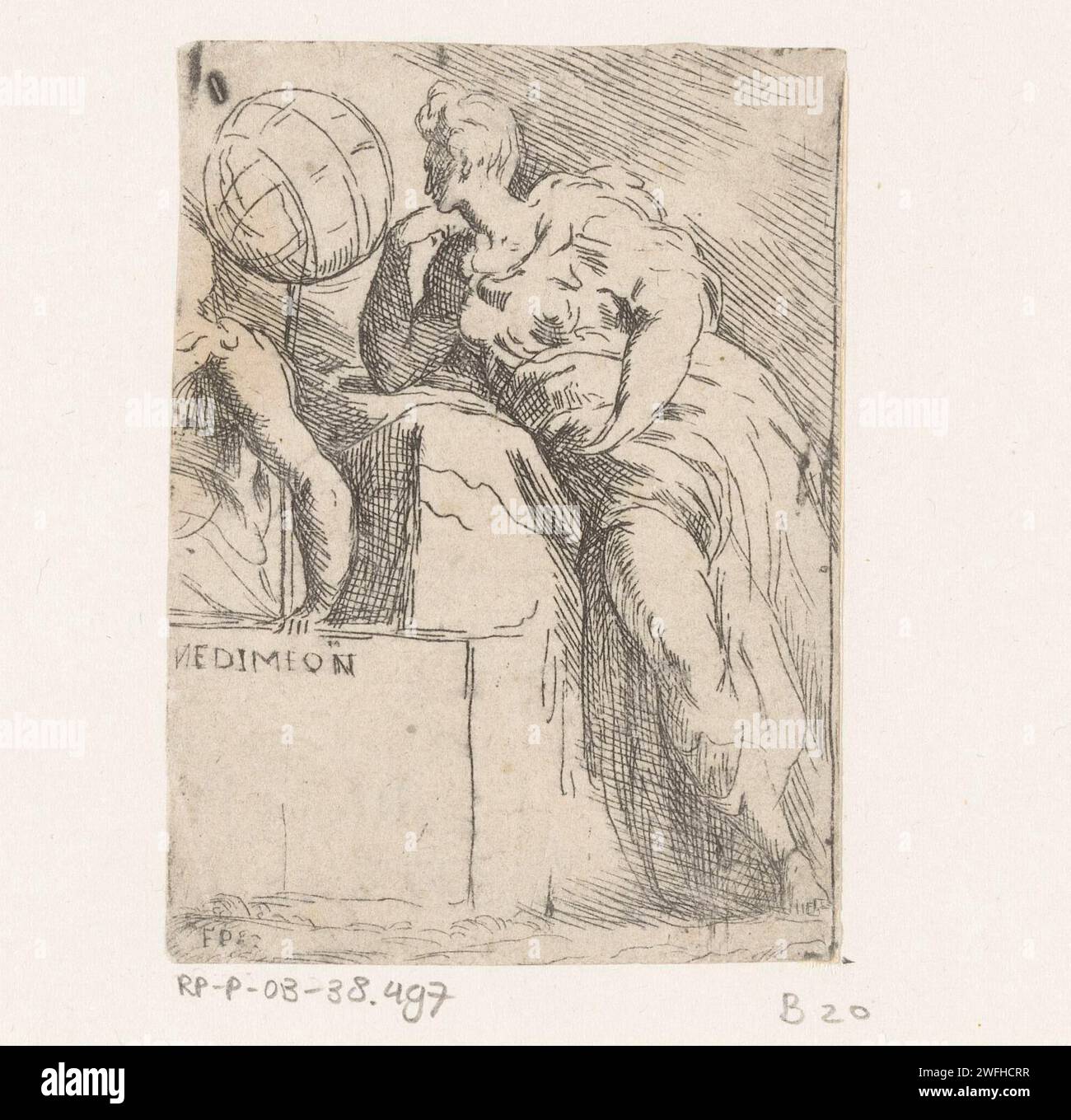 Woman an armillary atmosphere -orienting, monogrammist FP (Italy; 16th ...