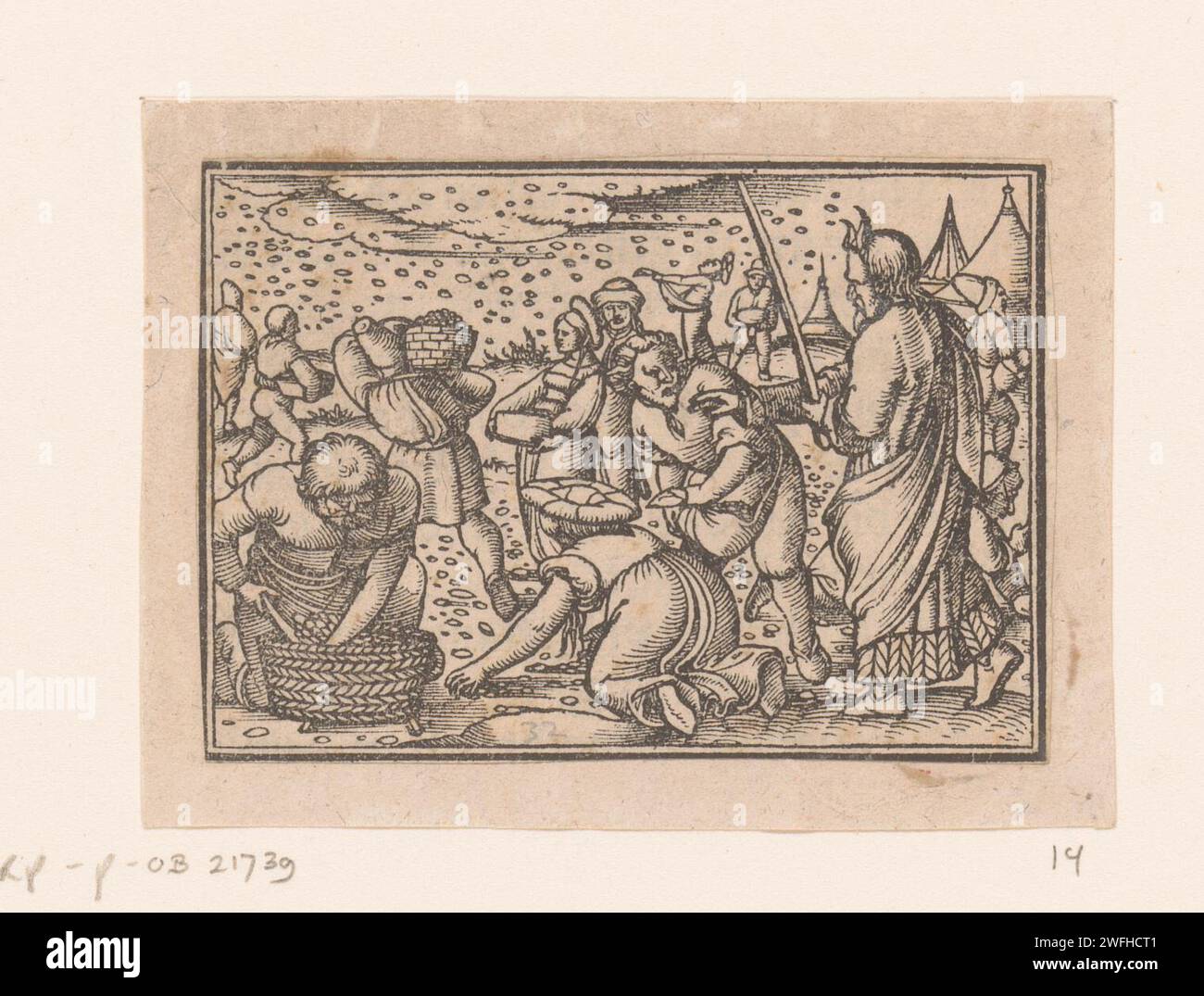 Israelites gathering manna in the desert hi-res stock photography and ...