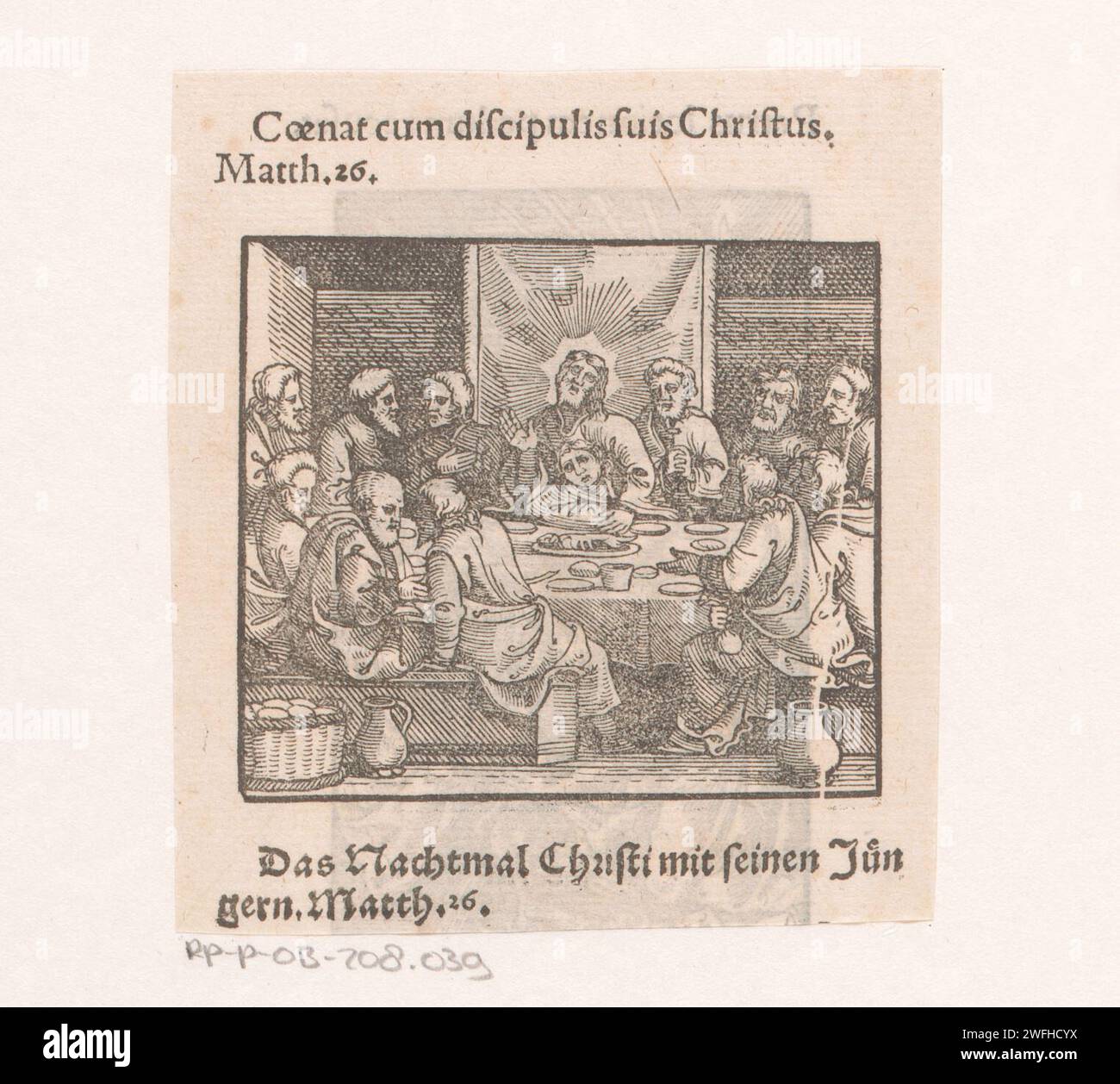 Last Supper, 1600 - 1699 print Christ is surrounded by his disciples ...