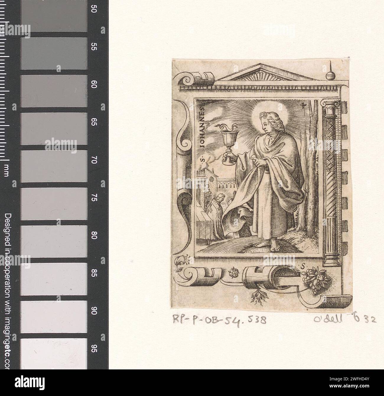 Holy John in a roll work Framing, Virgilius Solis, 1568 print Numbered ...