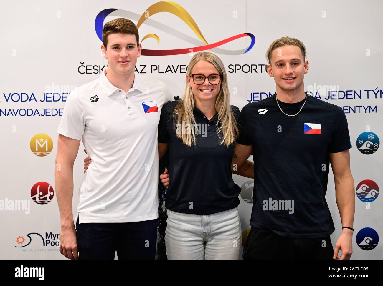 Prague, Czech Republic. 31st Jan, 2024. L-R Czech swimmers Vojtech ...