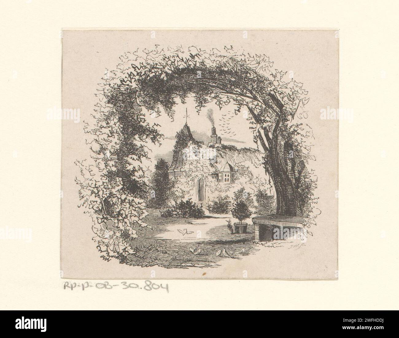Look into a overgrown structure, Isaac Weissenbruch, 1836 - 1912 print ...