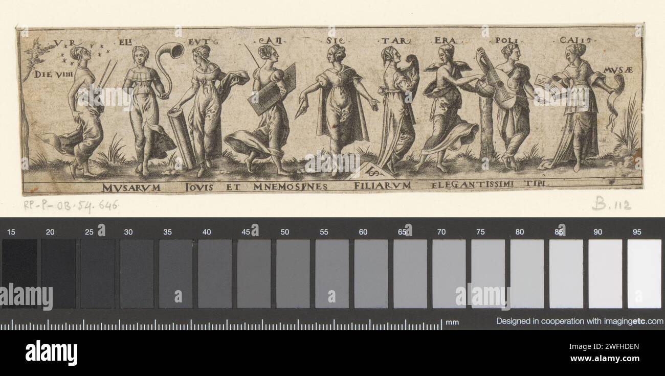 Fries met Negen Muzen, Virgil, 1524 - 1562 print Nuremberg paper ...