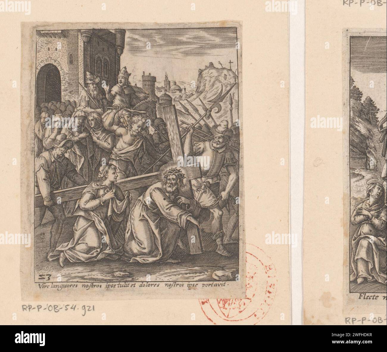 Christ collapses under the weight of the cross, Heinrich Ulrich, 1582 ...