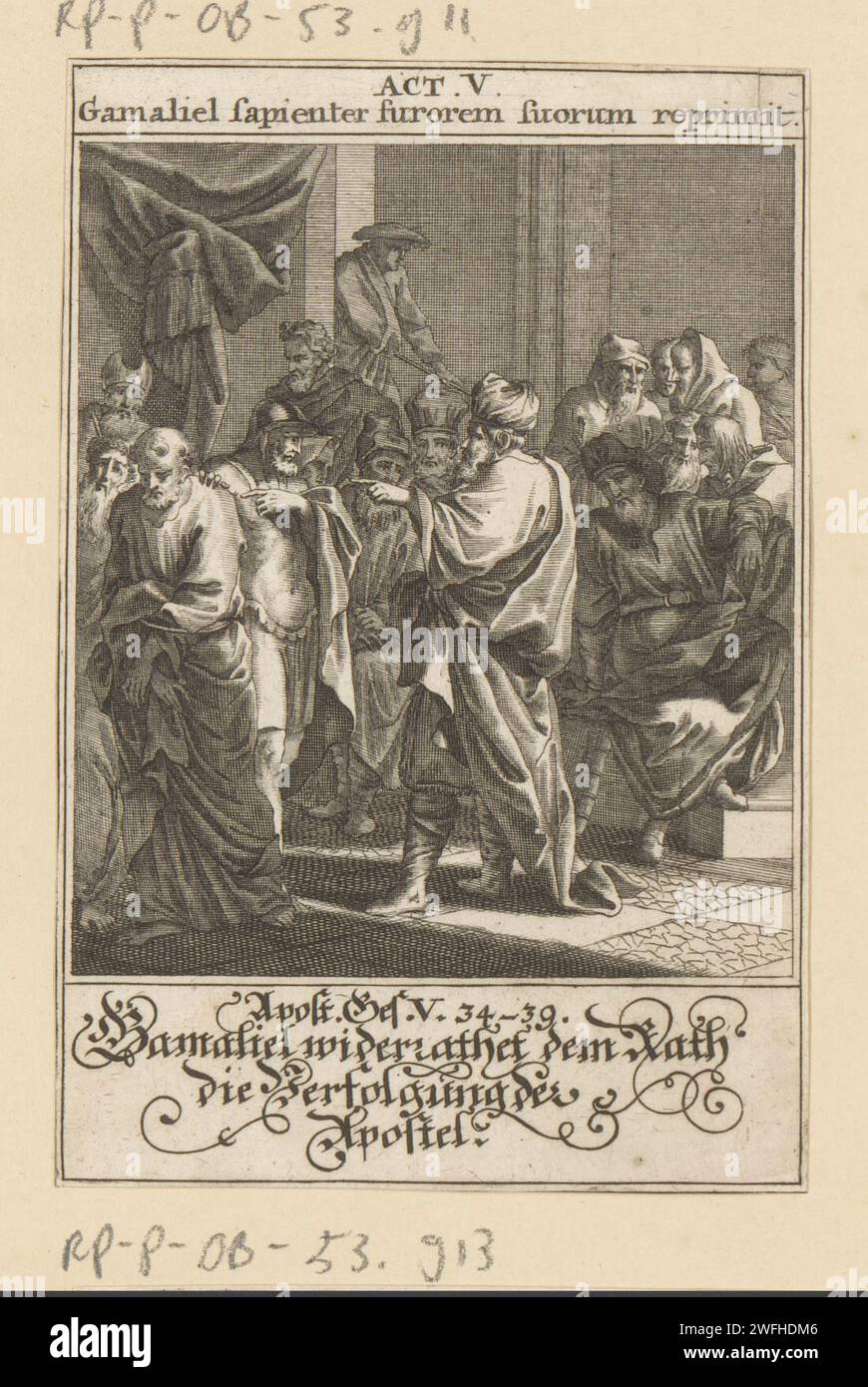 Gamaliël advises the persecution of the apostles, Anonymous, after ...