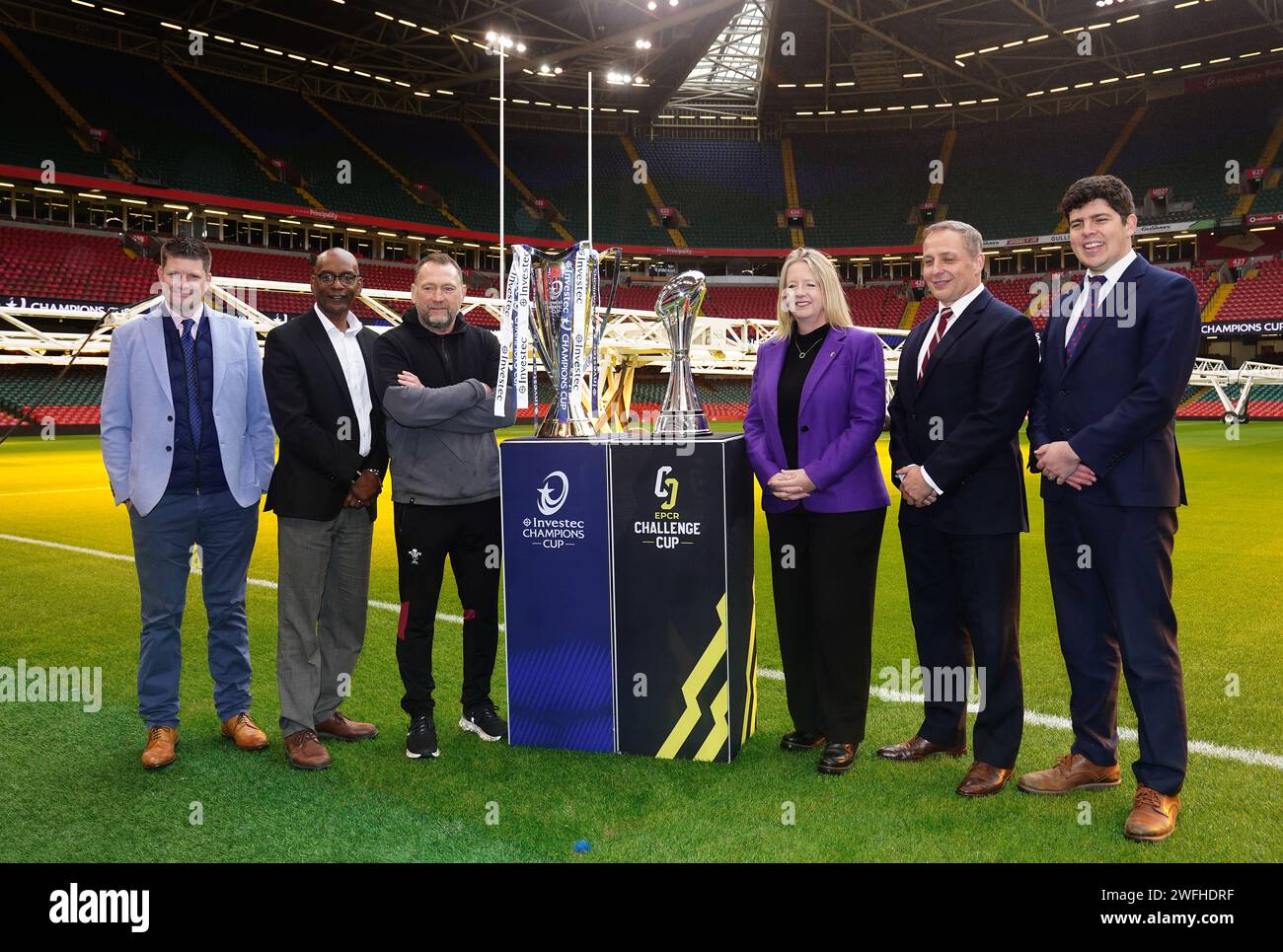 Left to right, EPCR Chairman Dominic McKay, WRU Executive Director of ...