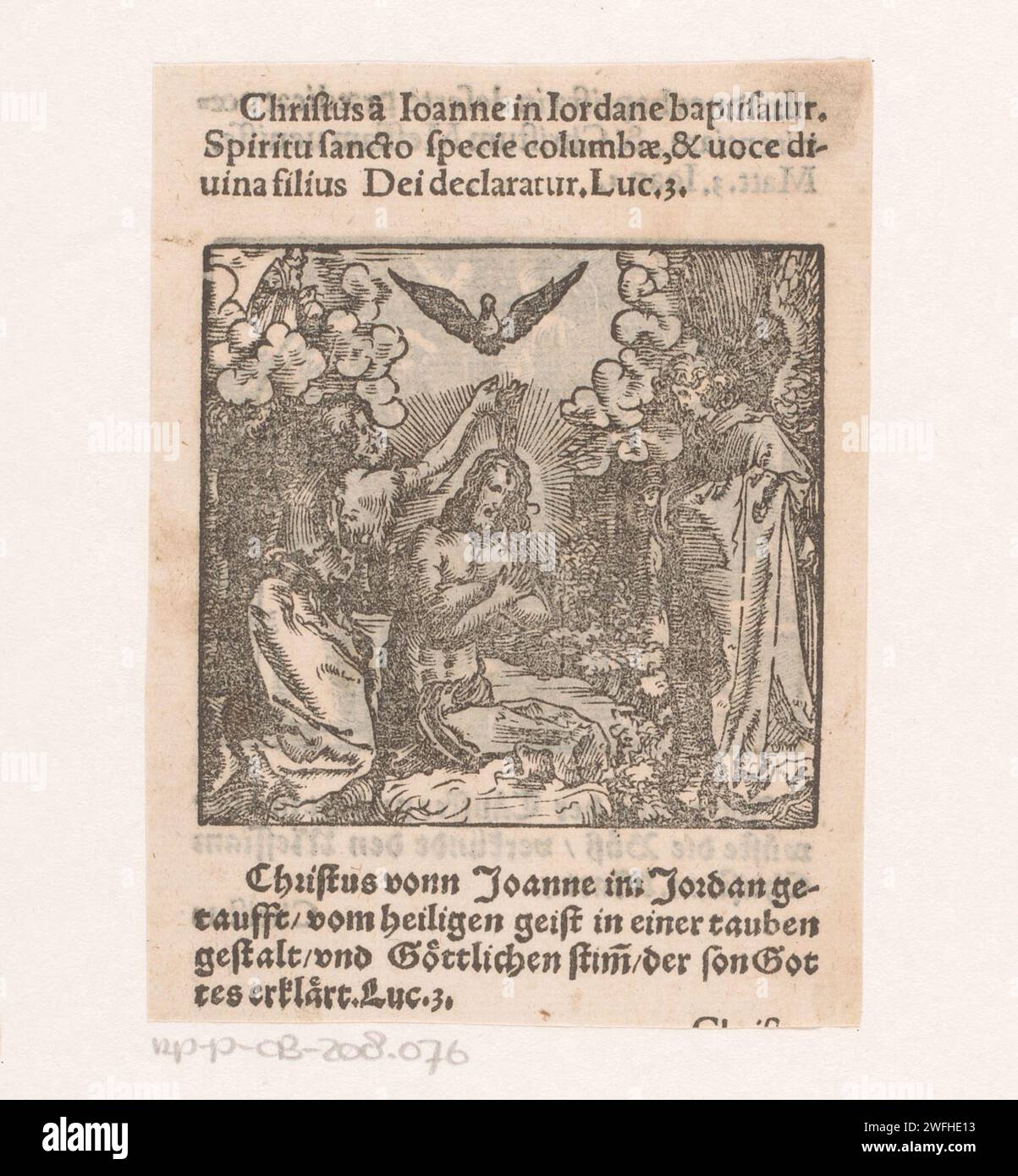 Baptism of Christ, 1600 - 1699 print John the Baptist baptized Christ in the Jordaan. The Holy ...