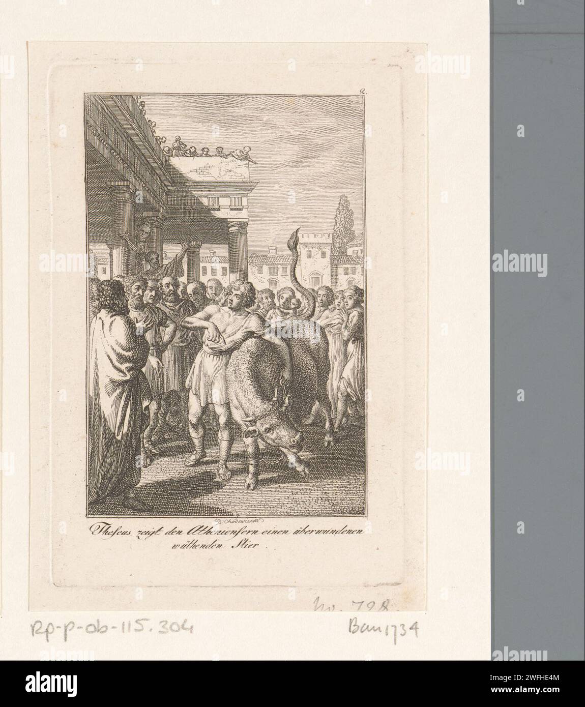Theseus catches the bull of Marathon, Daniel Nikolaus Chodowiecki, 1794 ...