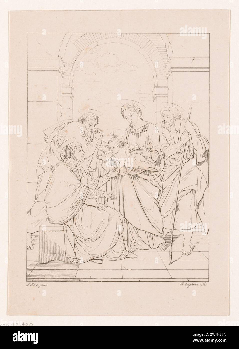 Mary with Christ and Saints, Charles Onkhena, After Jean Baptiste Louis ...