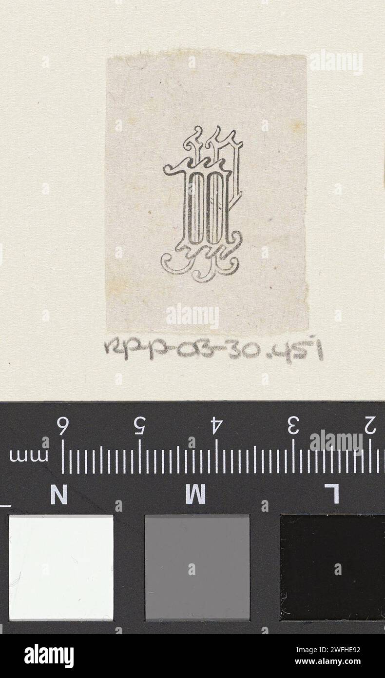 Vignette with a monogram, Isaac Weissenbruch, 1836 - 1912 print ...