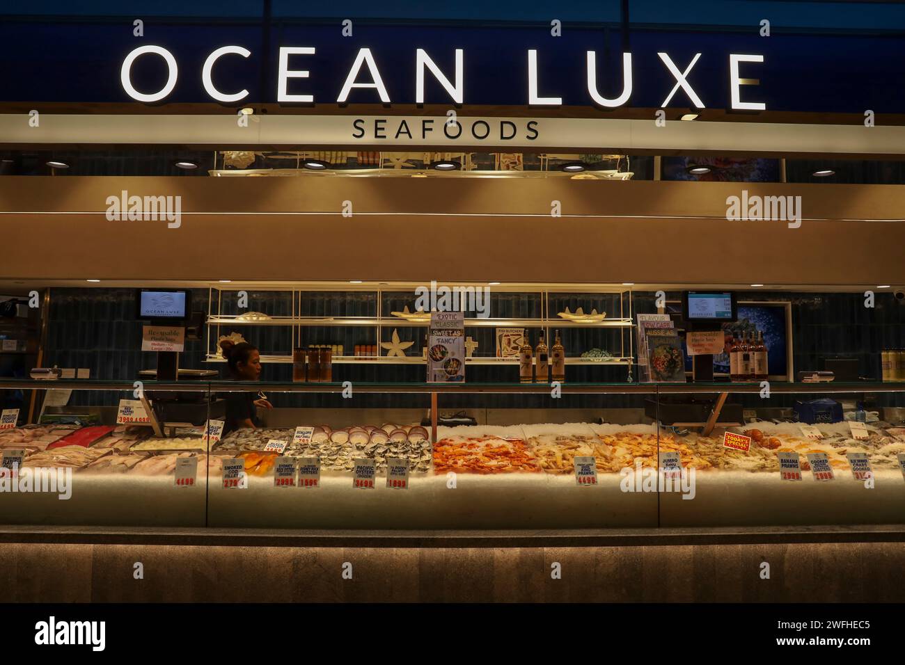 Sydney, Australia. 31st Jan, 2024. Ocean Luxe Seafood Shop at Miranda ...